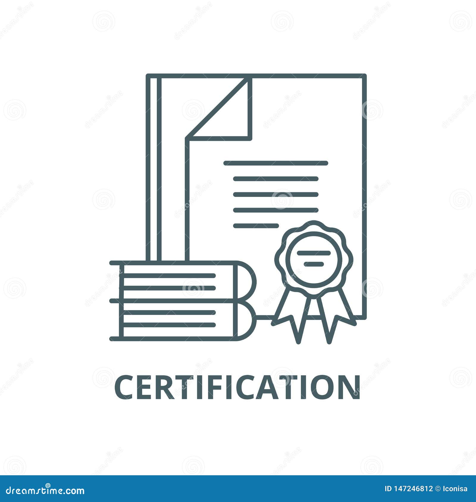 Certification Vector Line Icon, Linear Concept, Outline Sign, Symbol ...
