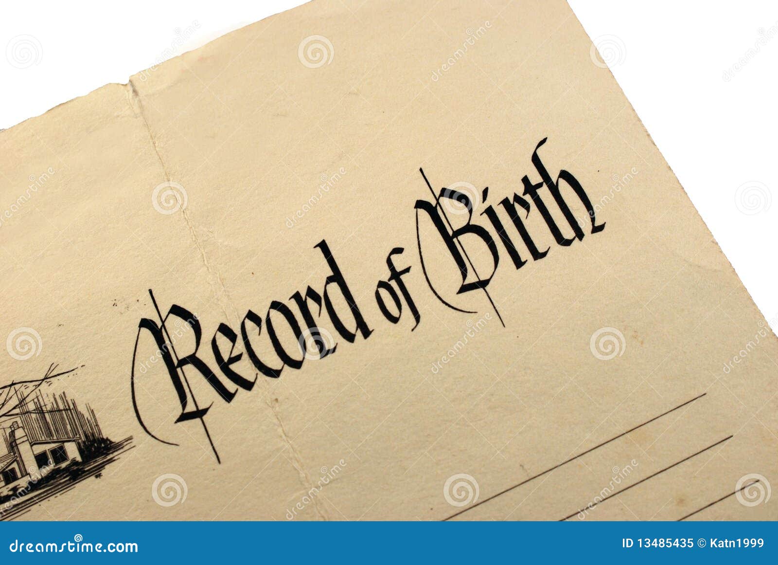 Certificato Di Nascita Generico Immagine Stock - Immagine di macchiato ...