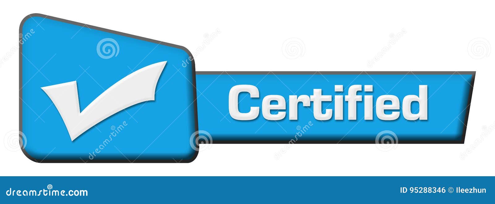 Certified Blue Triangle Horizontal Stock Illustration - Illustration of ...