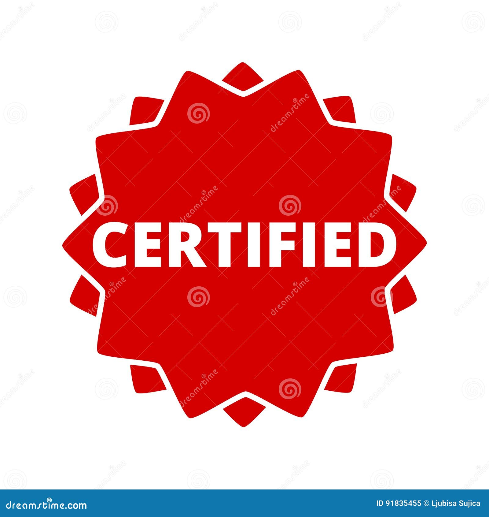 Certified button sign icon stock vector. Illustration of ribbon - 91835455