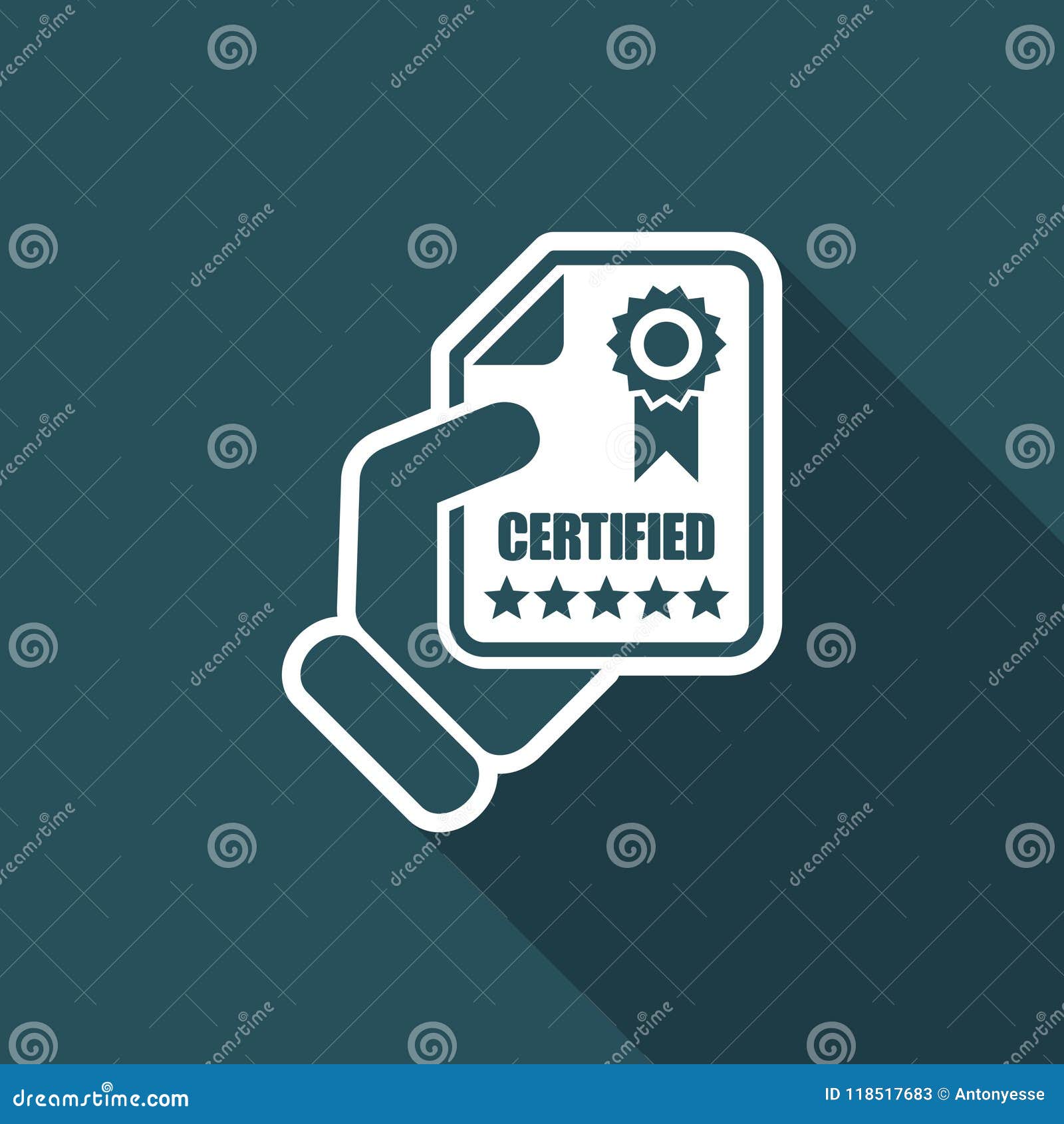 Certified document icon stock vector. Illustration of partnership ...