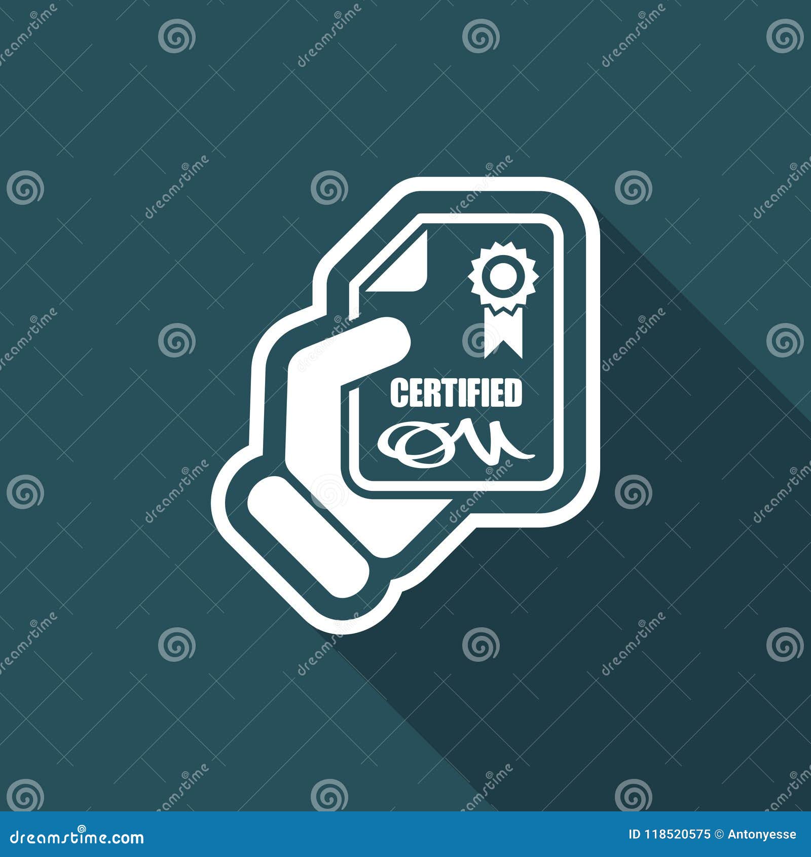 Certified document icon stock vector. Illustration of icon - 118520575