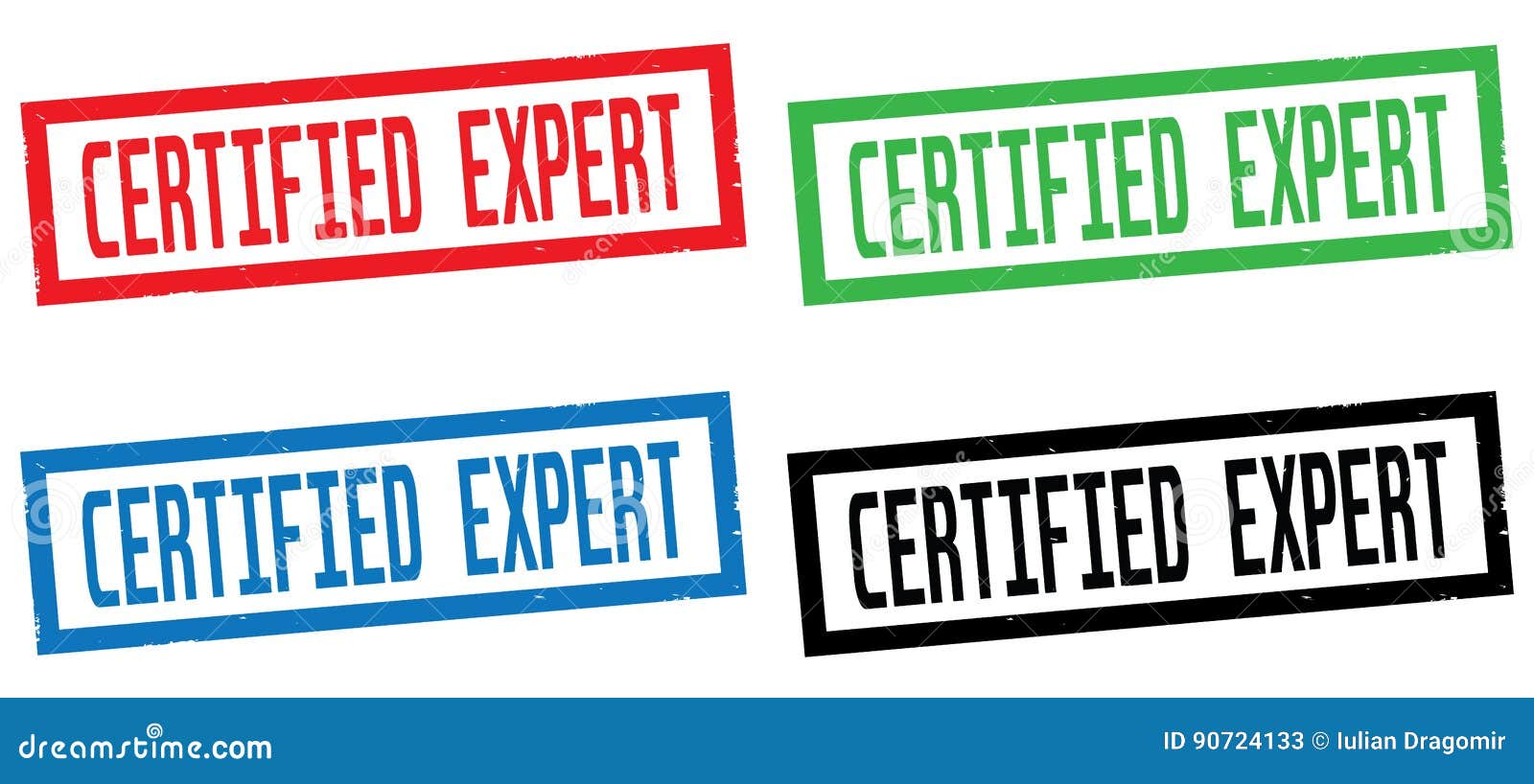 CERTIFIED EXPERT Text, on Rectangle Border Stamp Sign. Stock ...