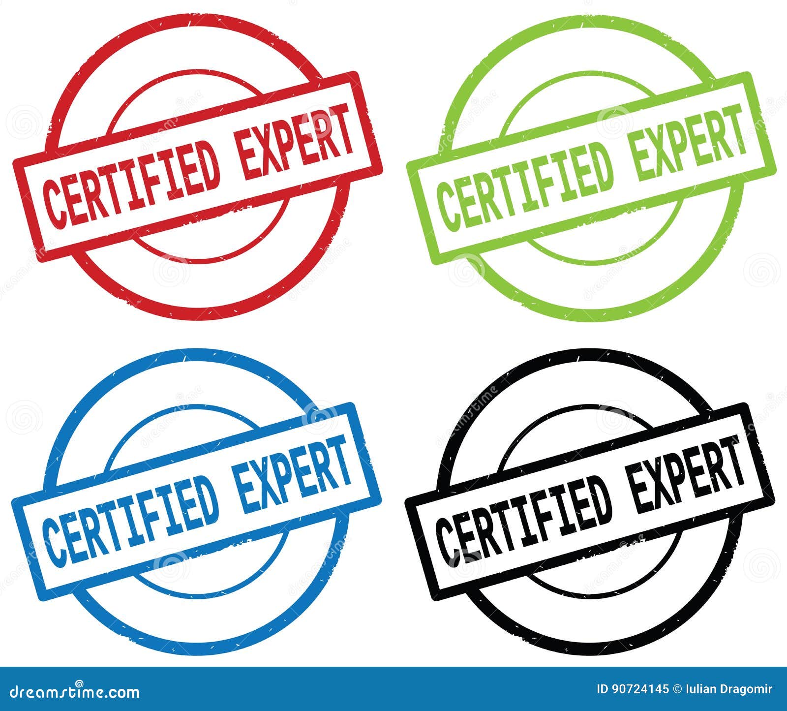 CERTIFIED EXPERT Text, on Round Simple Stamp Sign. Stock Illustration ...