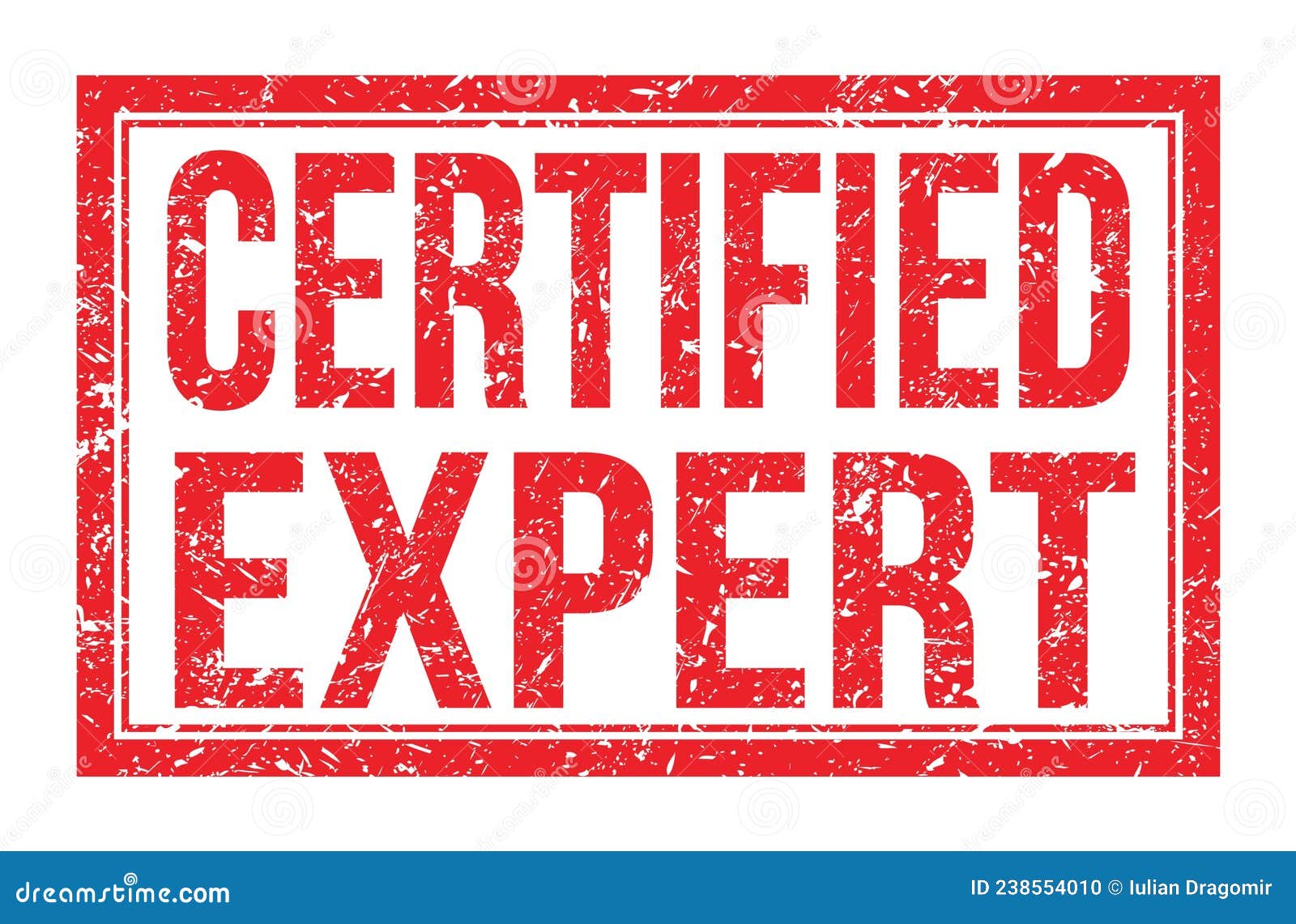 CERTIFIED EXPERT, Words on Red Rectangle Stamp Sign Stock Illustration ...