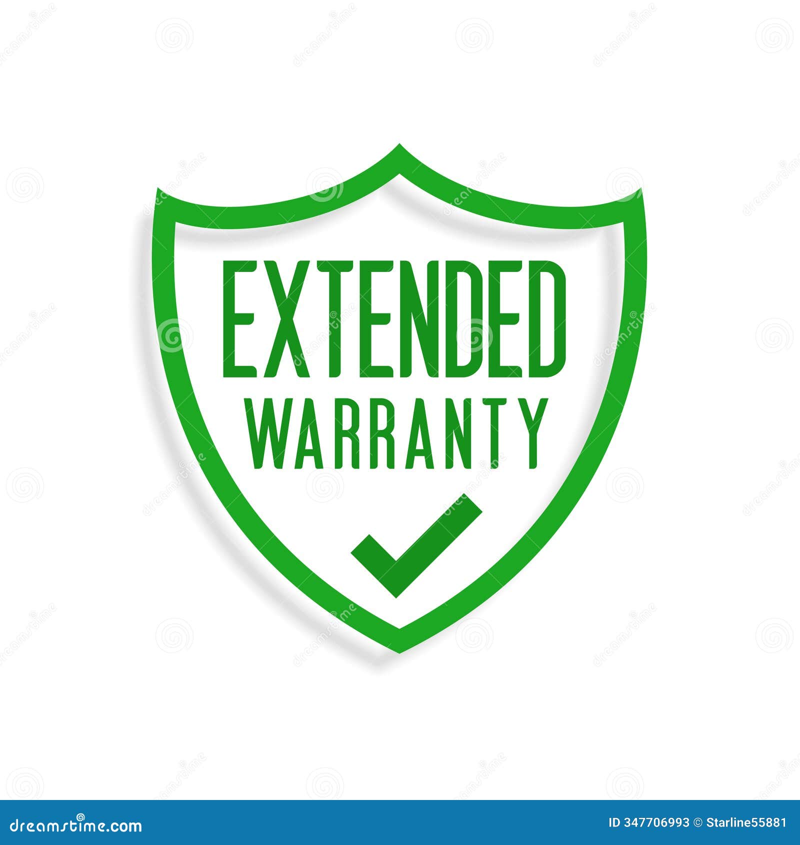 Certified Extended Warranty Safety Label with Shield Badge Stock ...