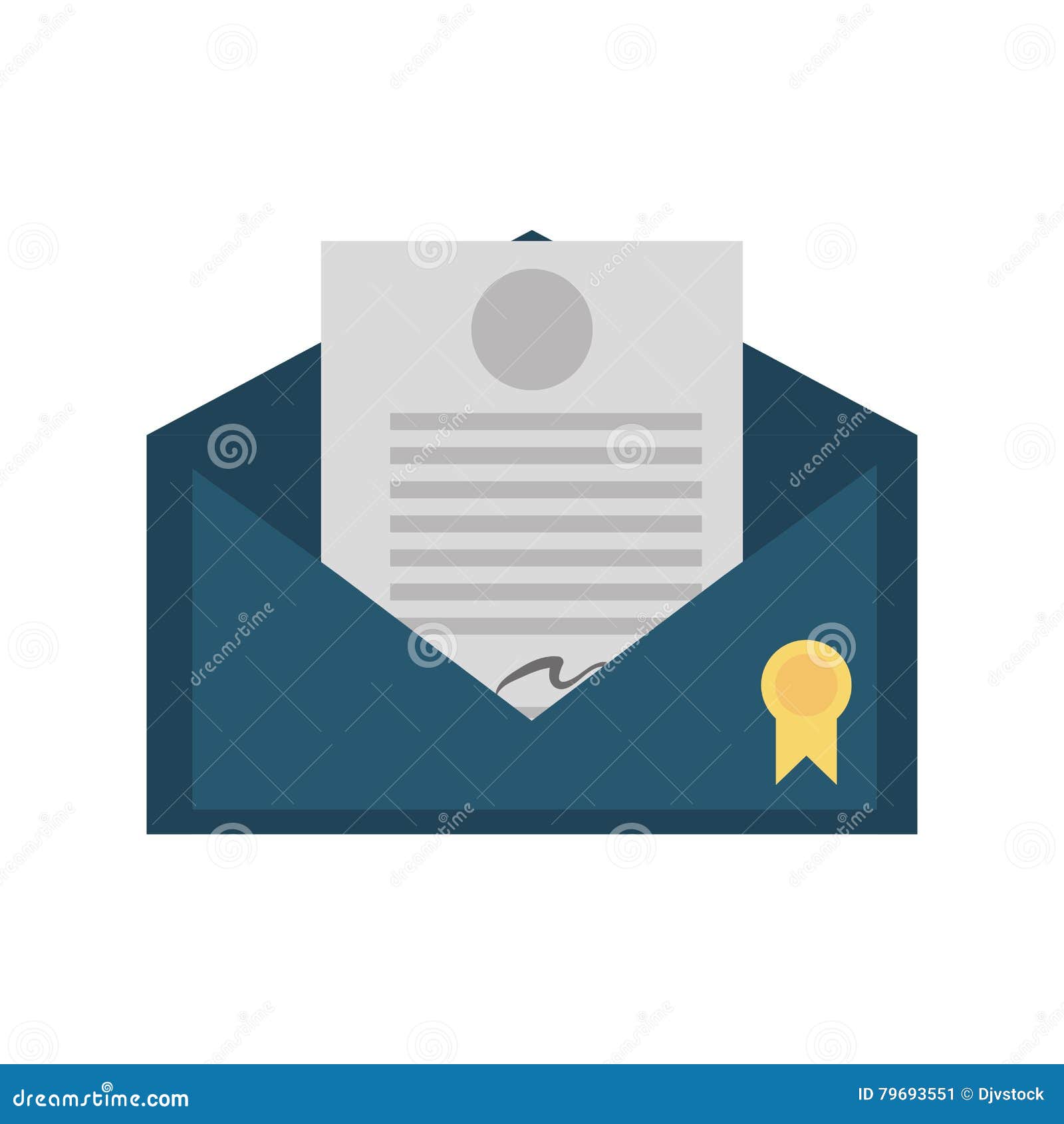 Certified Mail Envelope Isolated Icon Stock Vector - Illustration of ...