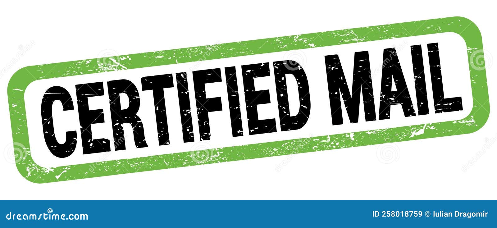 CERTIFIED MAIL Text Written on Green-black Rectangle Stamp Stock ...