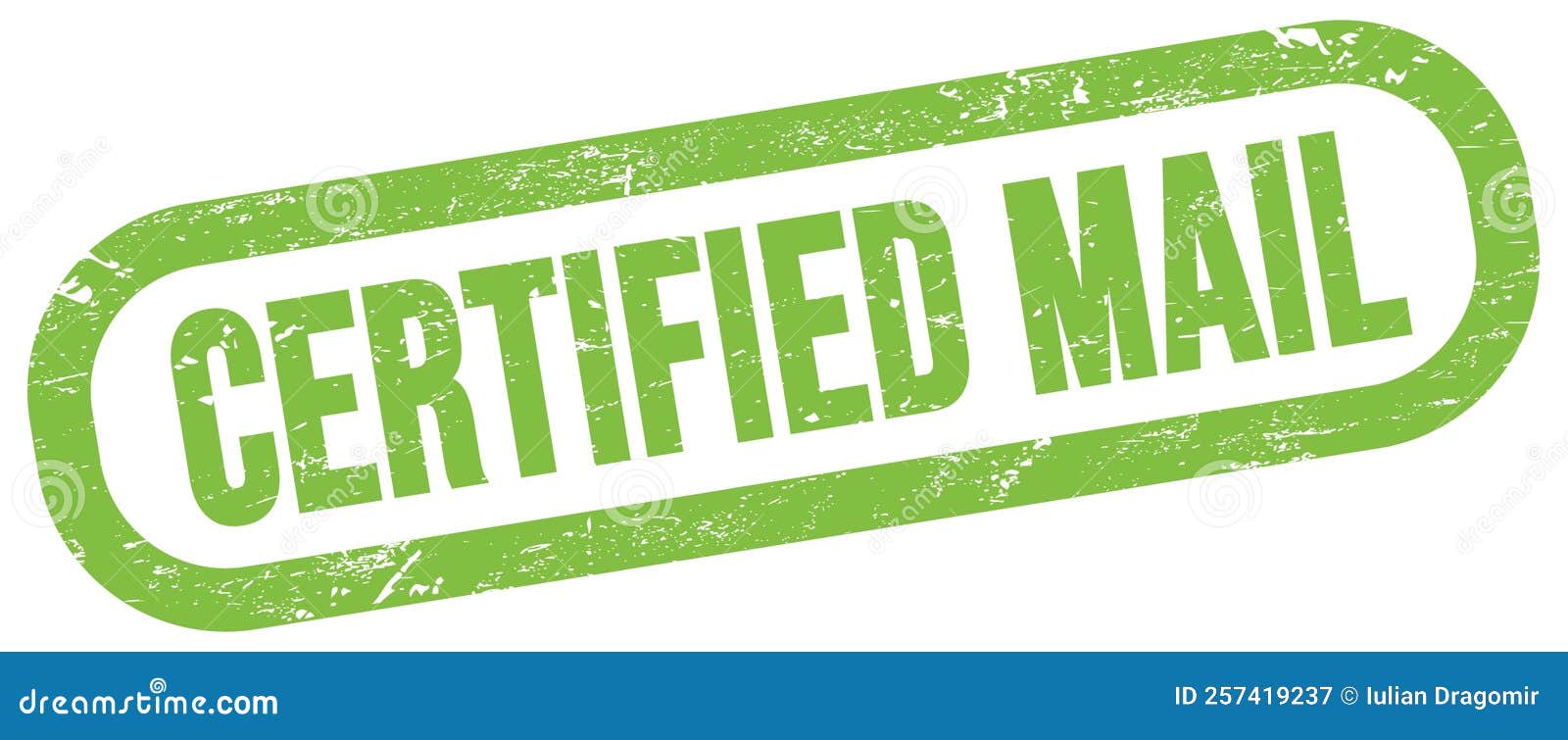 CERTIFIED MAIL, Text Written on Green Stamp Sign Stock Illustration ...
