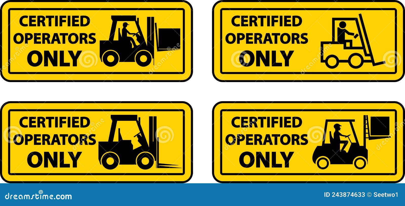 Certified Operators only Label Sign on White Background Stock Vector ...