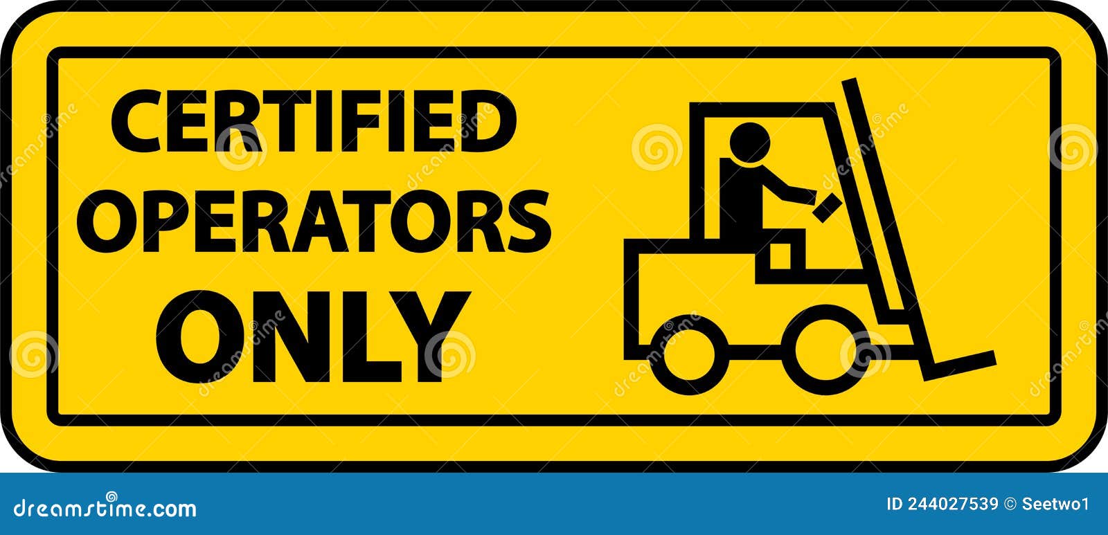Certified Operators only Label Sign on White Background Stock Vector ...