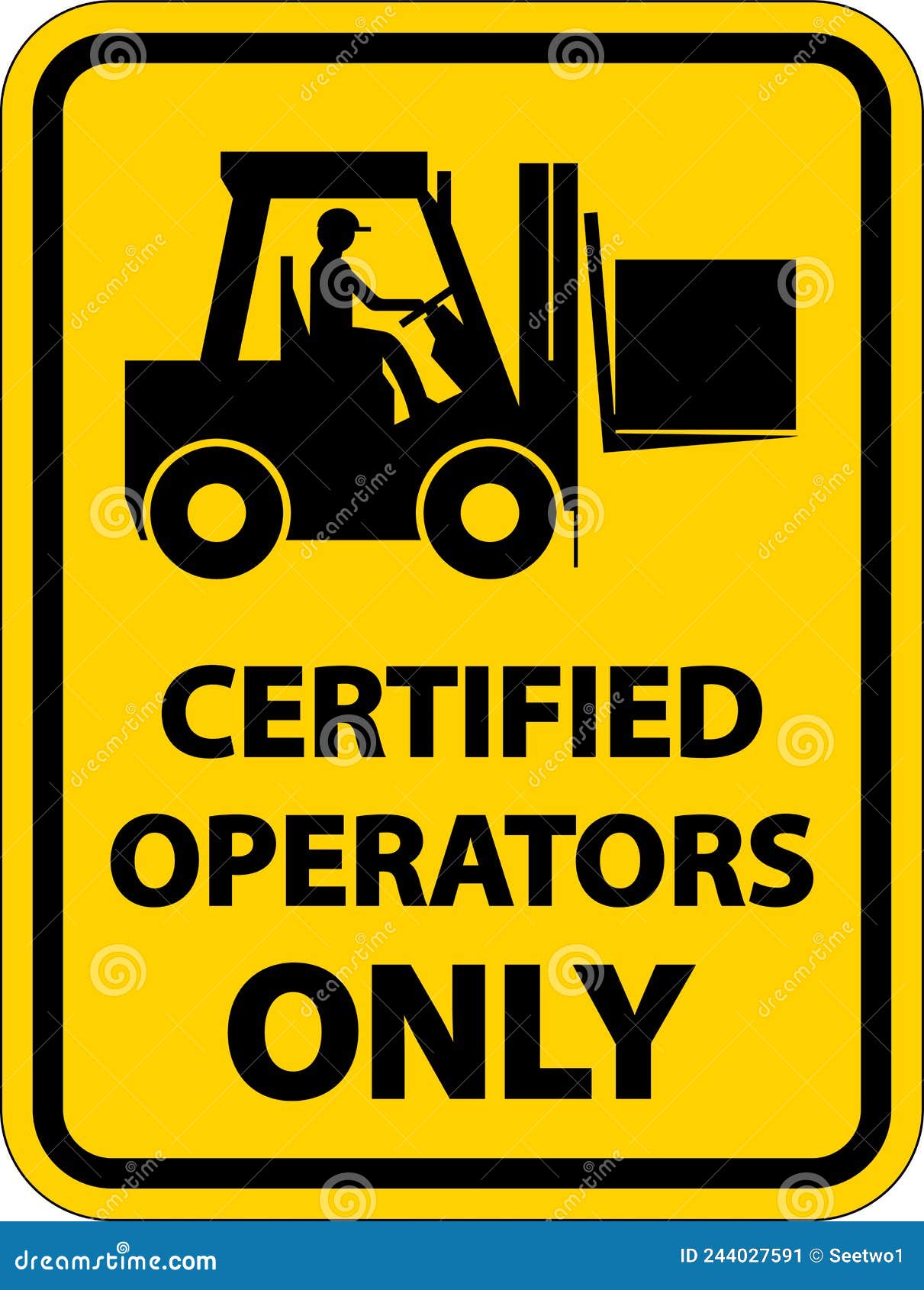 Certified Operators only Label Sign on White Background Stock Vector ...