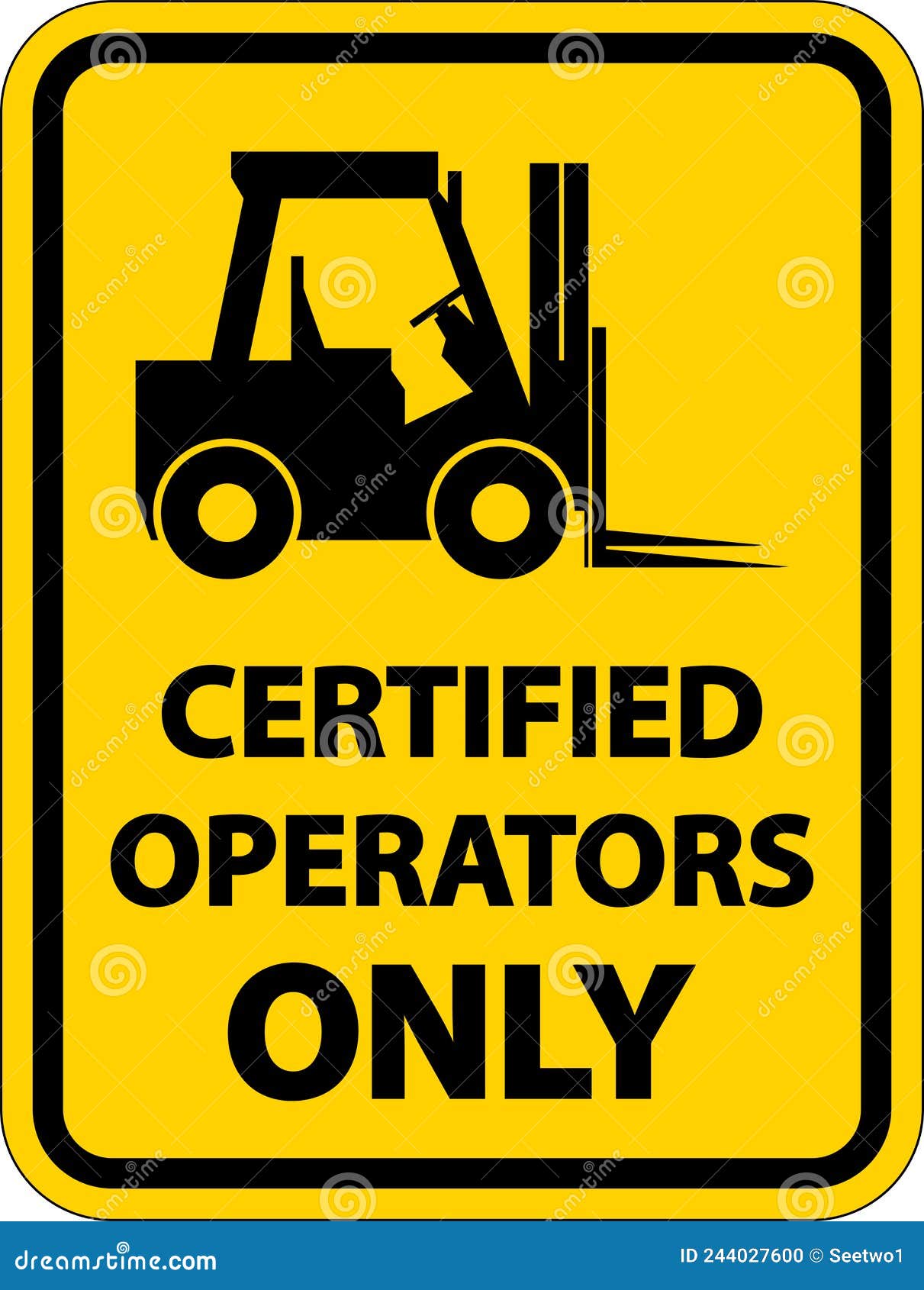 Certified Operators only Label Sign on White Background Stock Vector ...