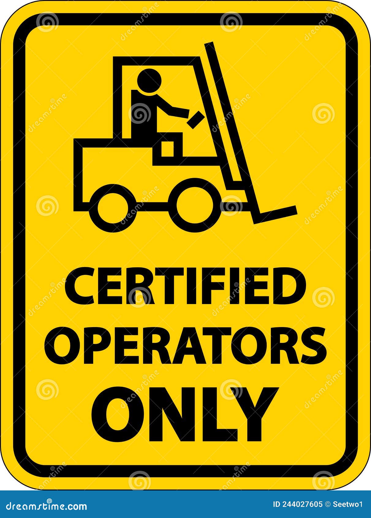 Certified Operators only Label Sign on White Background Stock Vector ...