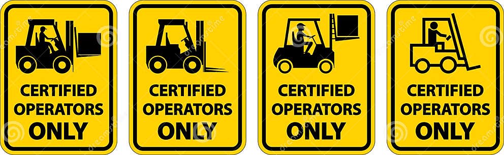 Certified Operators only Label Sign on White Background Stock Vector ...