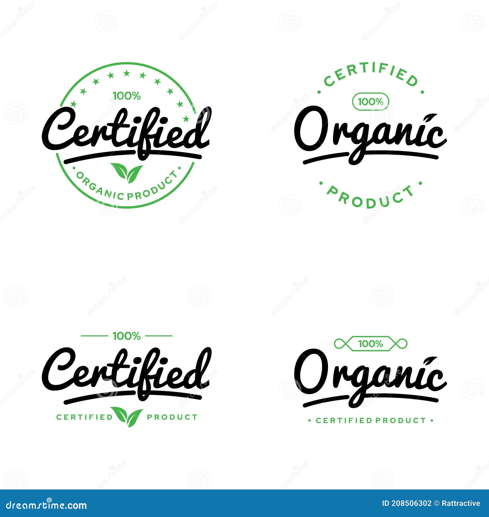 Certified Organic Badges Label Design Stock Vector - Illustration of ...