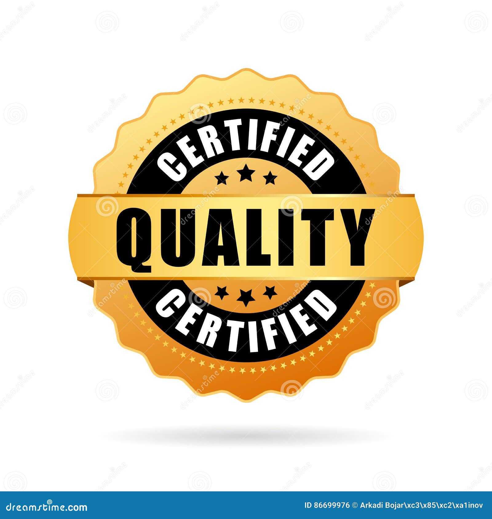 The Certified Quality And Thumbs Up Icon. Approval, Approbation ...