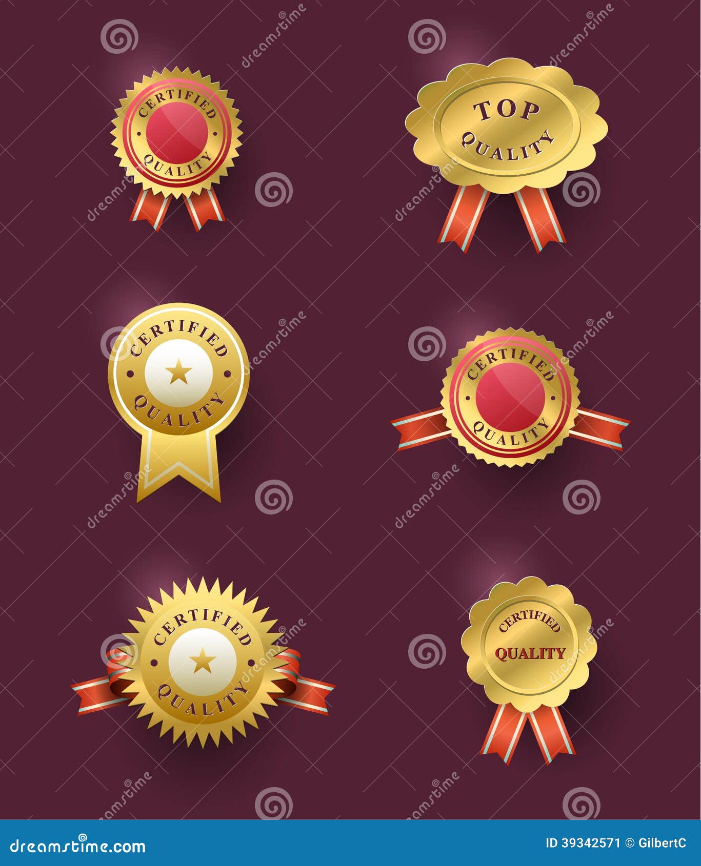 Certified quality labels stock vector. Illustration of classic - 39342571