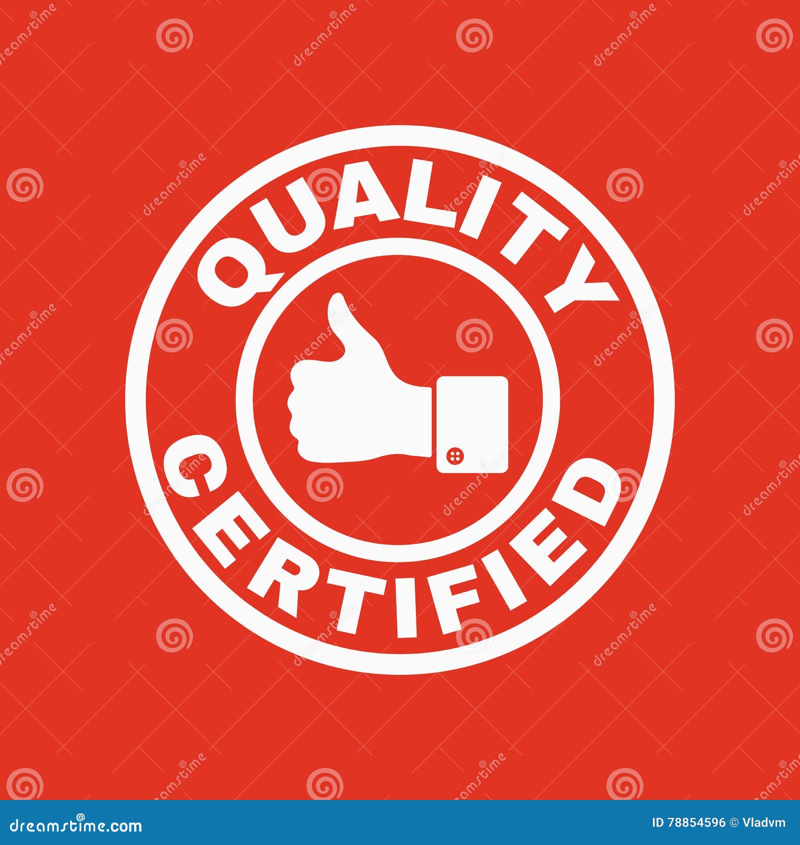 The Certified Quality and Thumbs Up Icon. Approval, Approbation ...