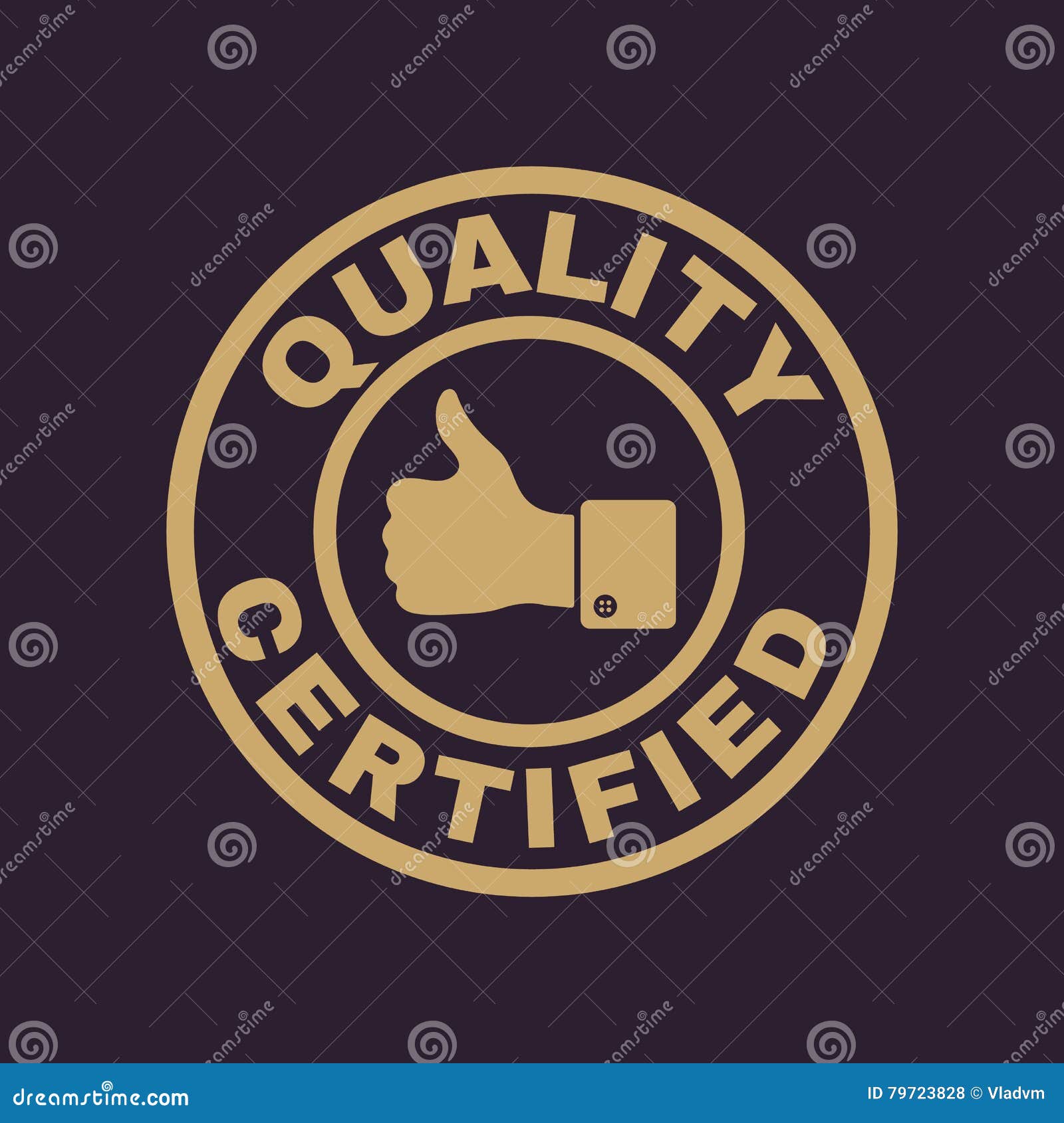 The Certified Quality and Thumbs Up Icon. Approval, Approbation ...