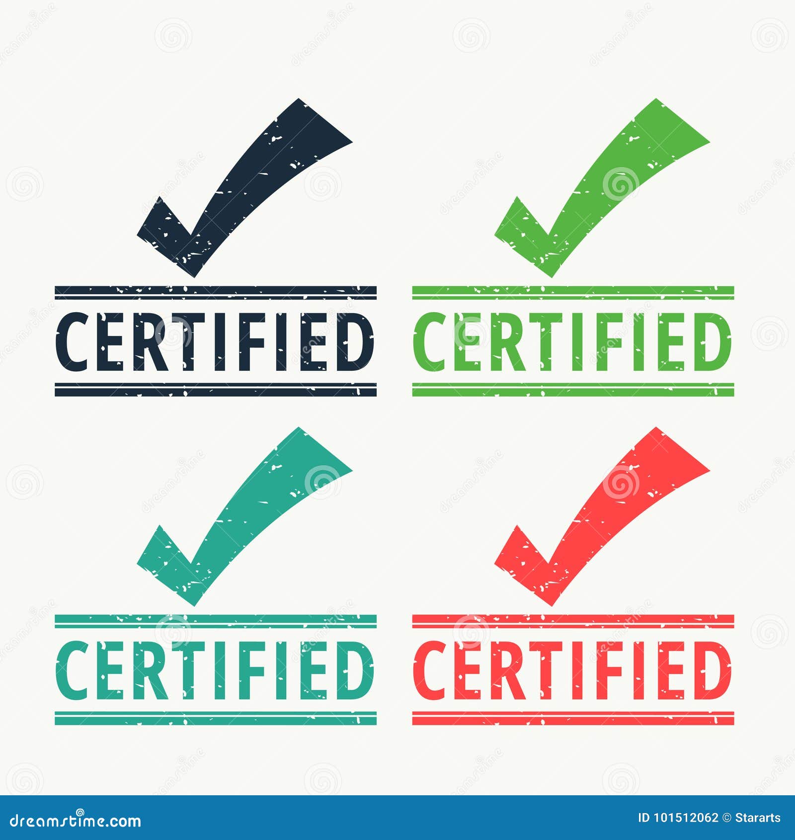 Certified Rubber Stamp with Check Mark Stock Vector - Illustration of ...
