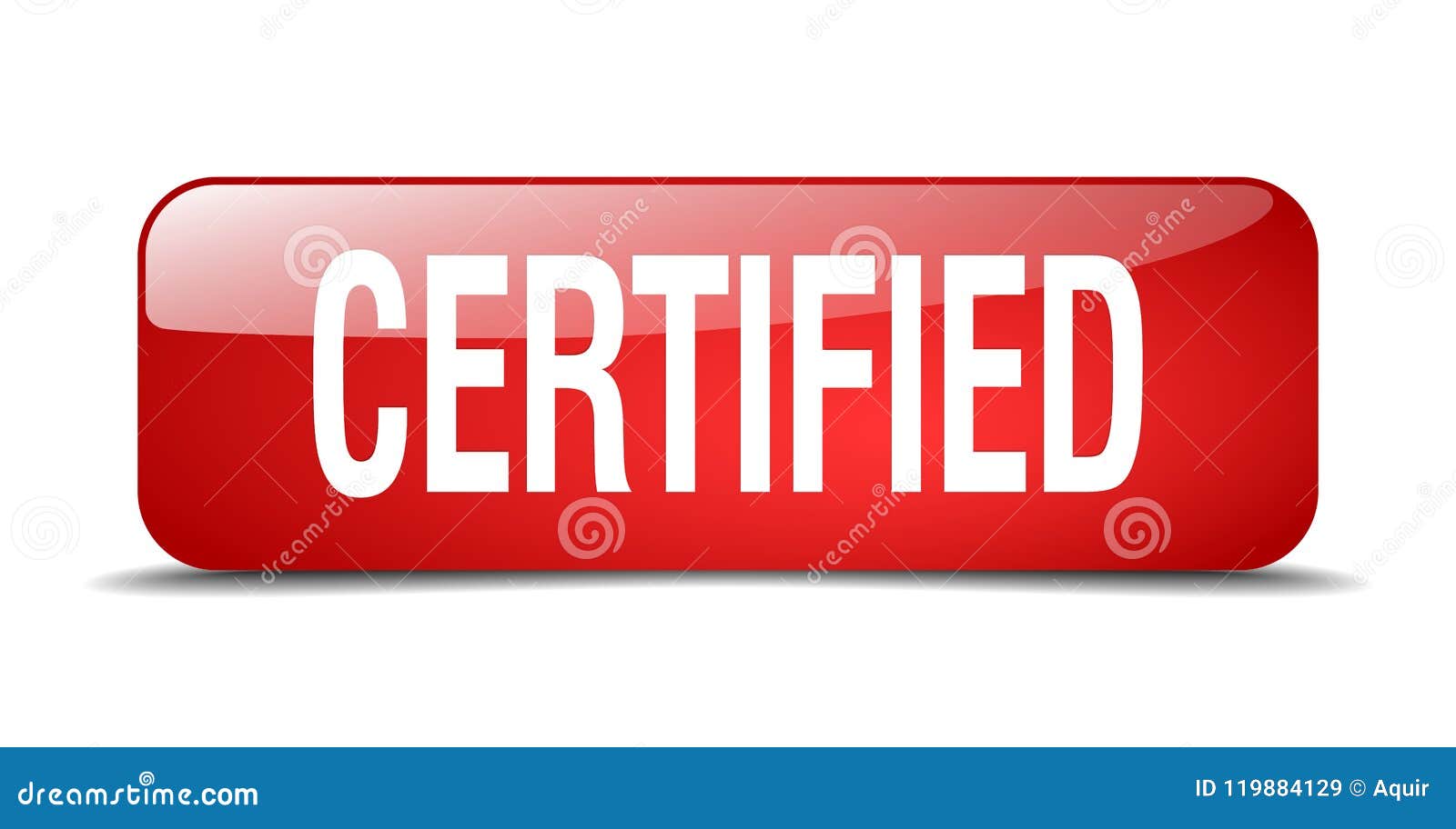 Certified button stock vector. Illustration of white - 119884129