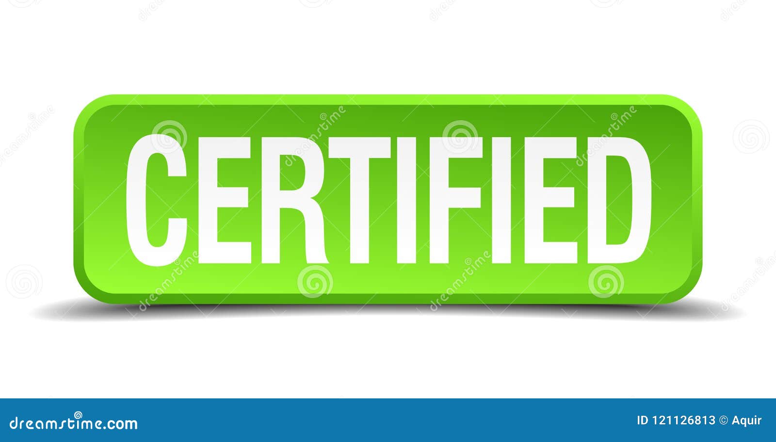 Certified button stock vector. Illustration of square - 121126813