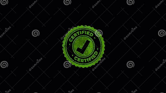 Certified Stamp Animation. Certified Text Label Stamp with Checklist ...