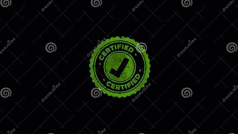 Certified Stamp Animation. Certified Text Label Stamp with Checklist ...