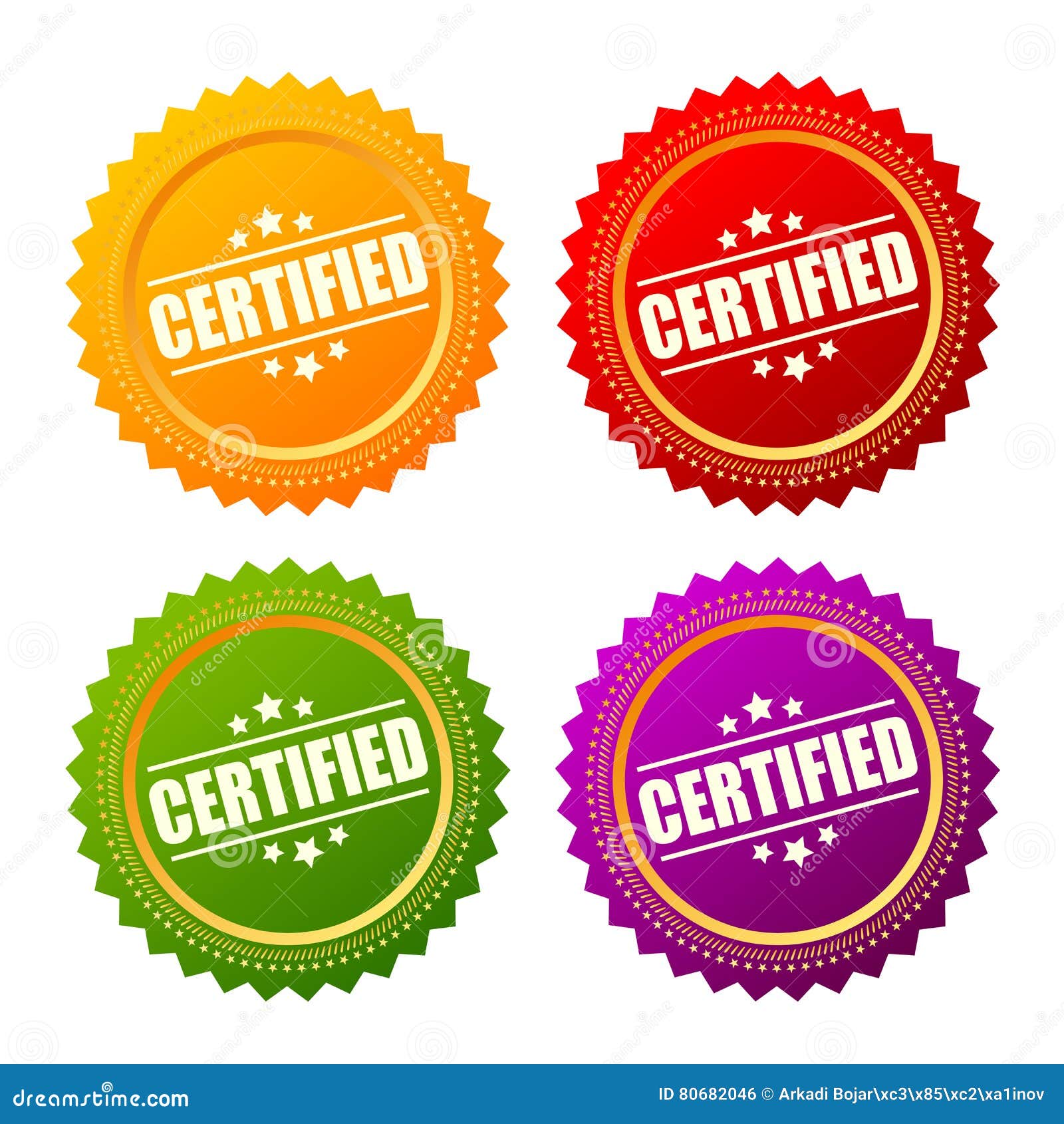 Certified star icon stock vector. Illustration of certify - 80682046