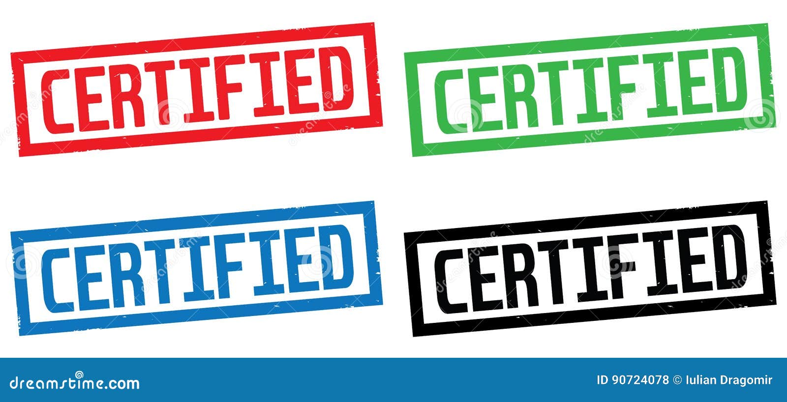 CERTIFIED Text, on Rectangle Border Stamp Sign. Stock Illustration ...