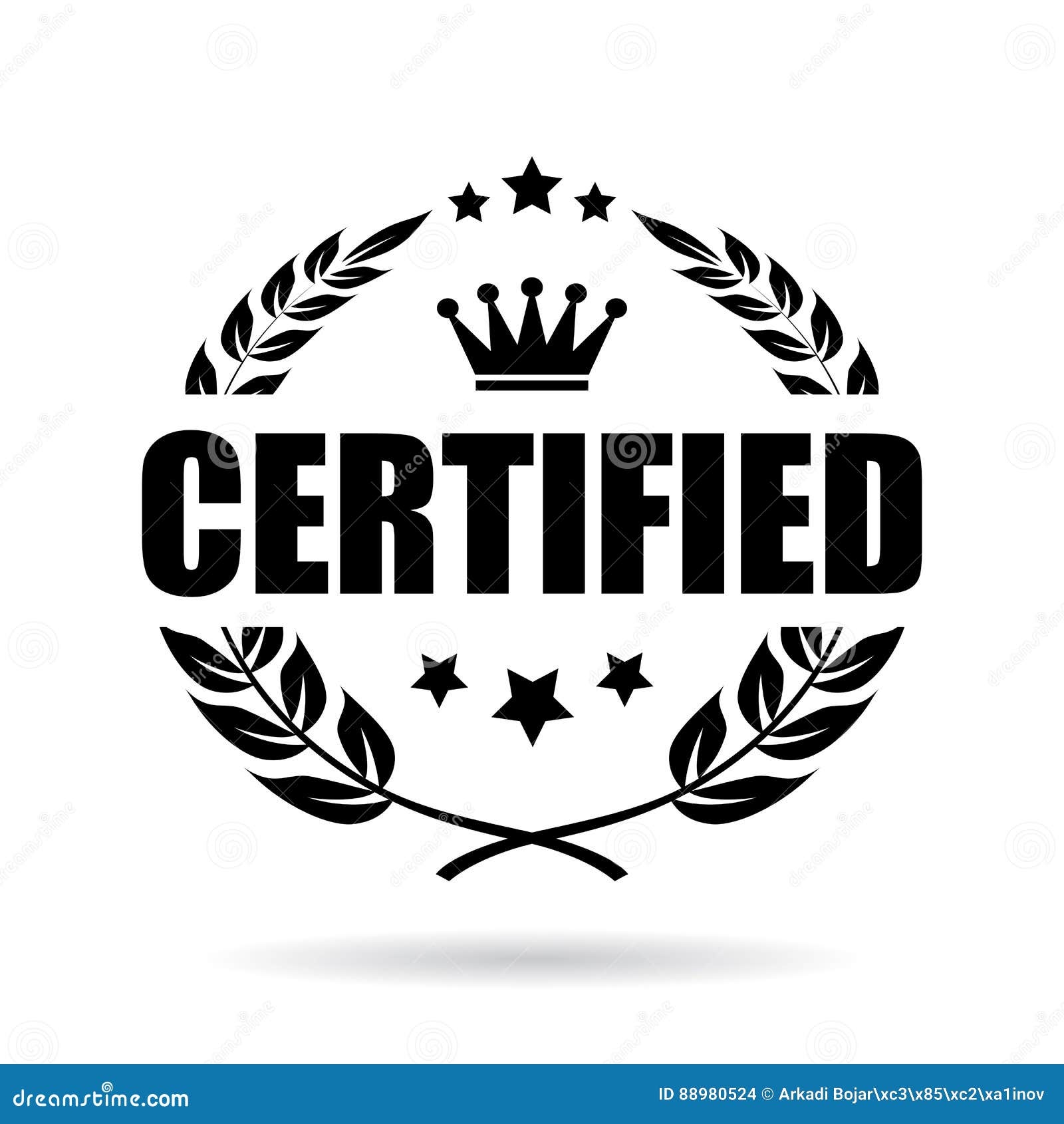 Certified vector icon stock vector. Illustration of icons - 88980524
