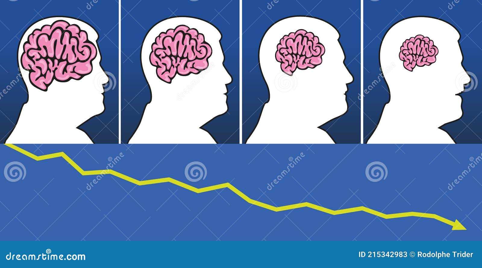 Intellectual Impoverishment with a Shrinking Brain. Stock Vector ...