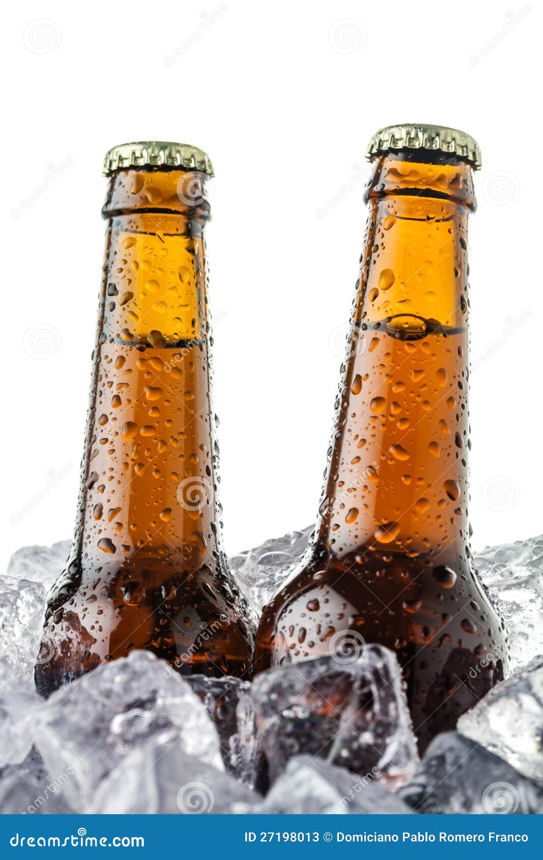 Cervejas no gelo imagem de stock. Imagem de cubo, apetite - 27198013