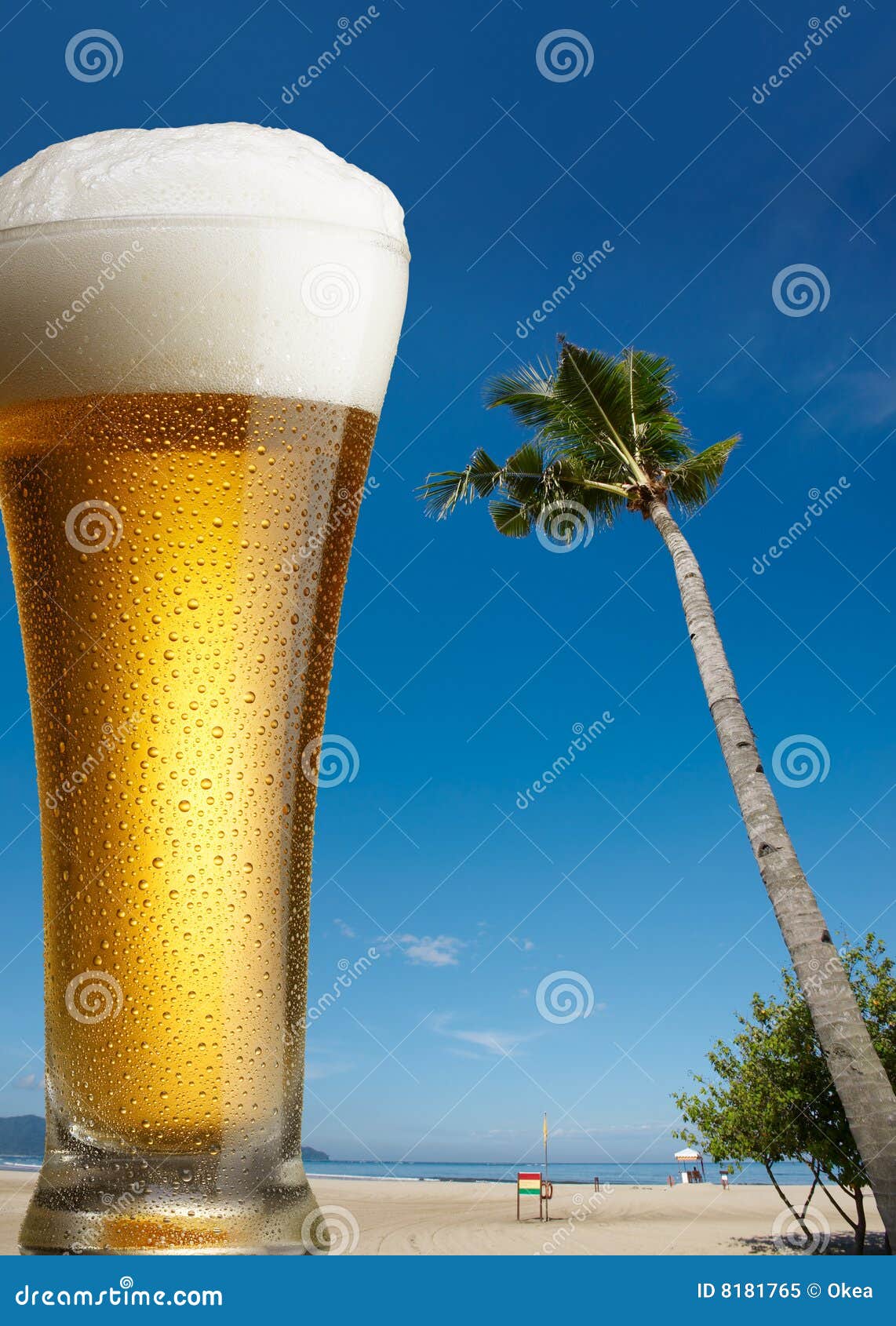 Cerveza en la playa imagen de archivo. Imagen de gota - 8181765