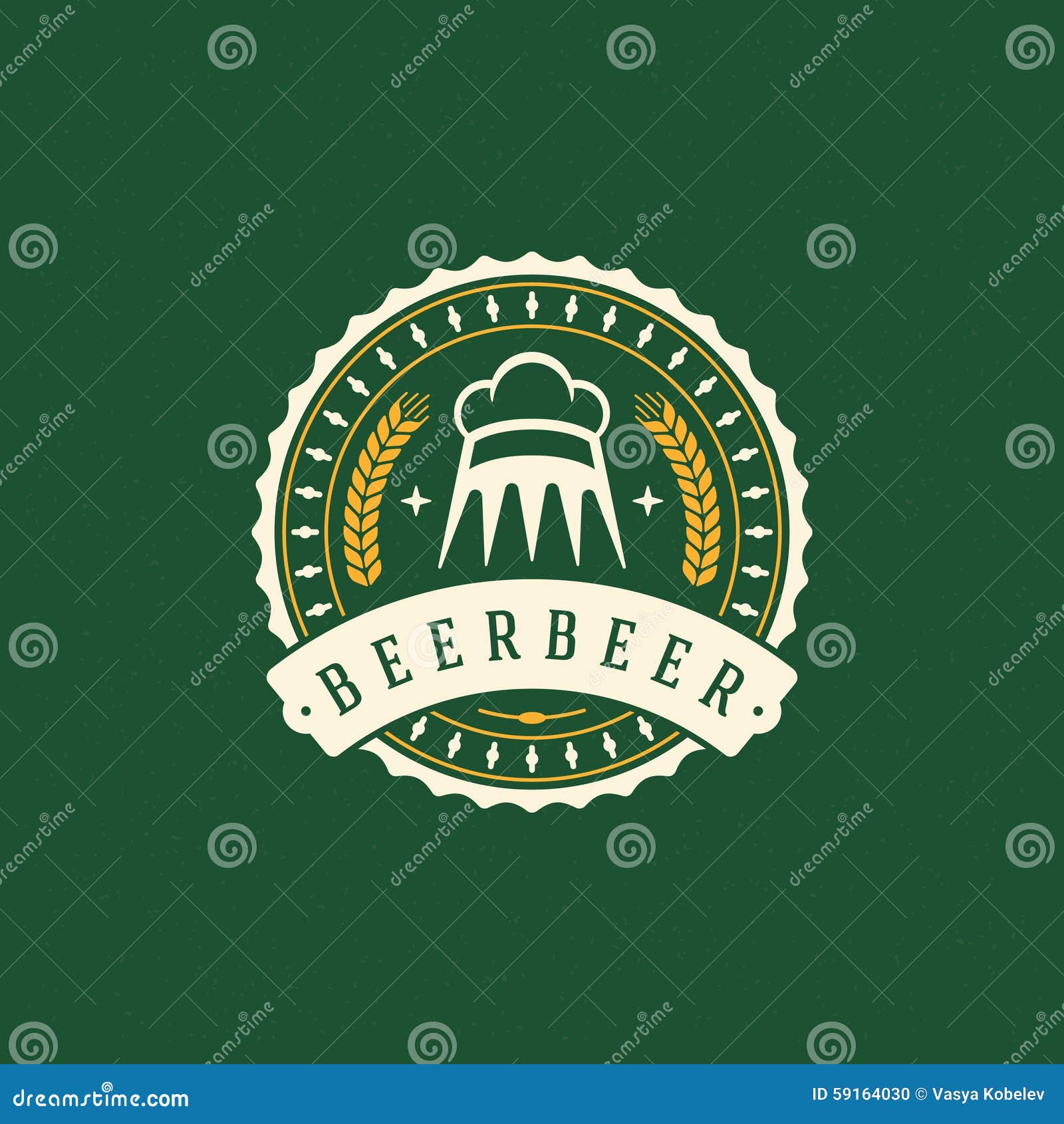 Cerveza Logo Design Element En Estilo Del Vintage Ilustración del ...