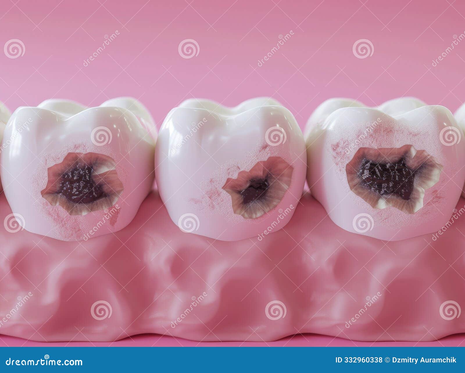 Cervical Caries And Root Caries. Vector Illustration | CartoonDealer ...