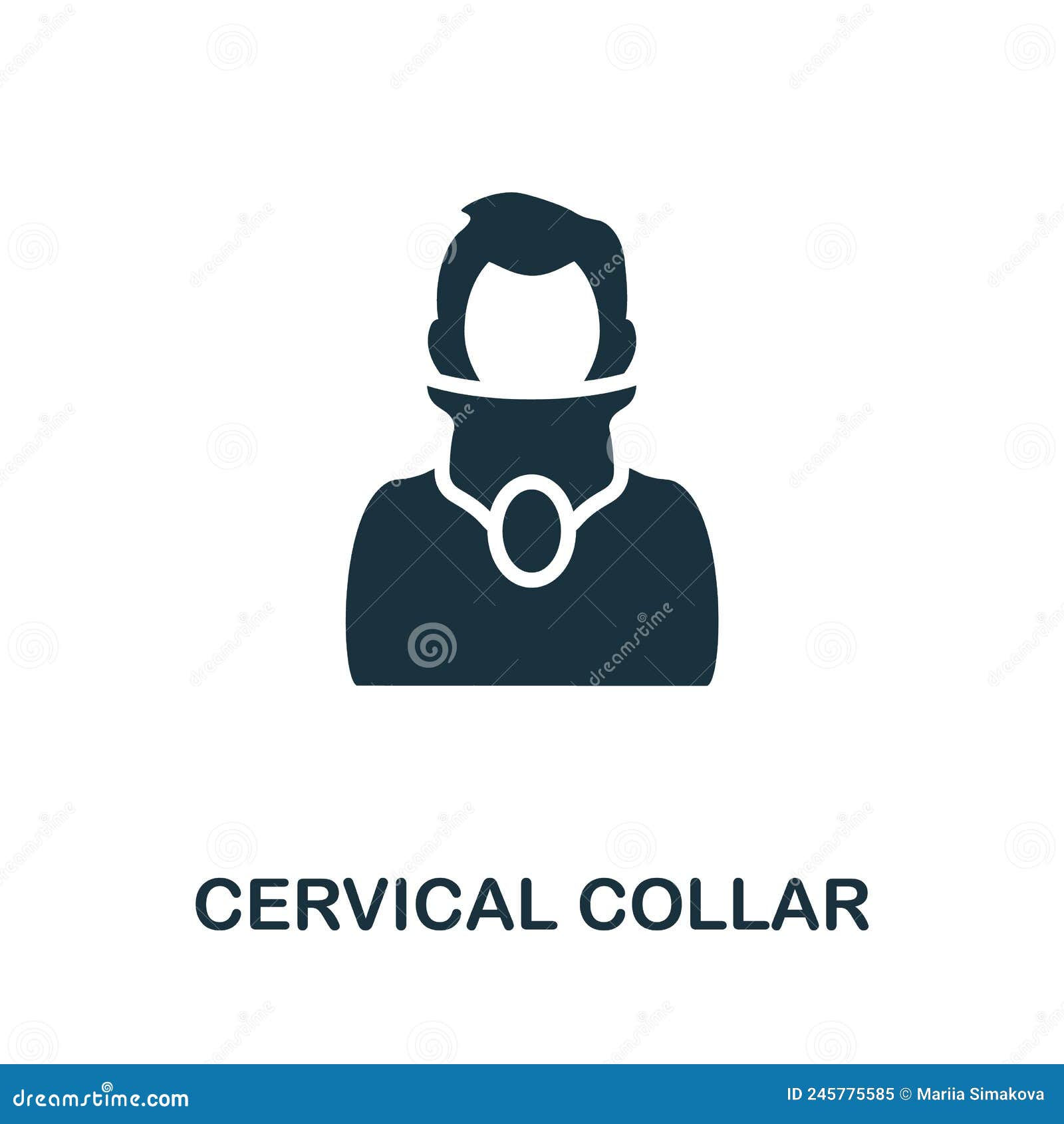 Cervical Collar Icon. Monochrome Simple Cervical Collar Icon For ...