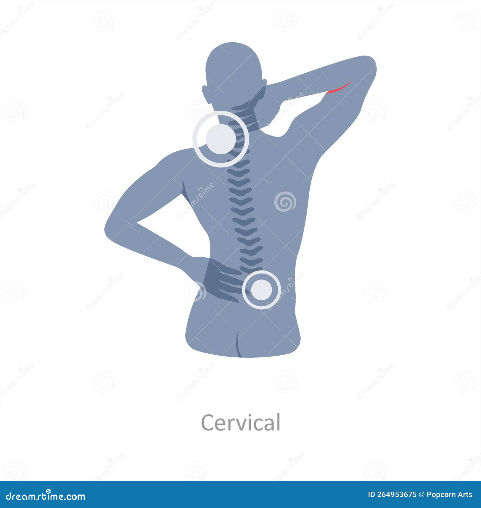 Cervical stock vector. Illustration of pain, injured - 264953675