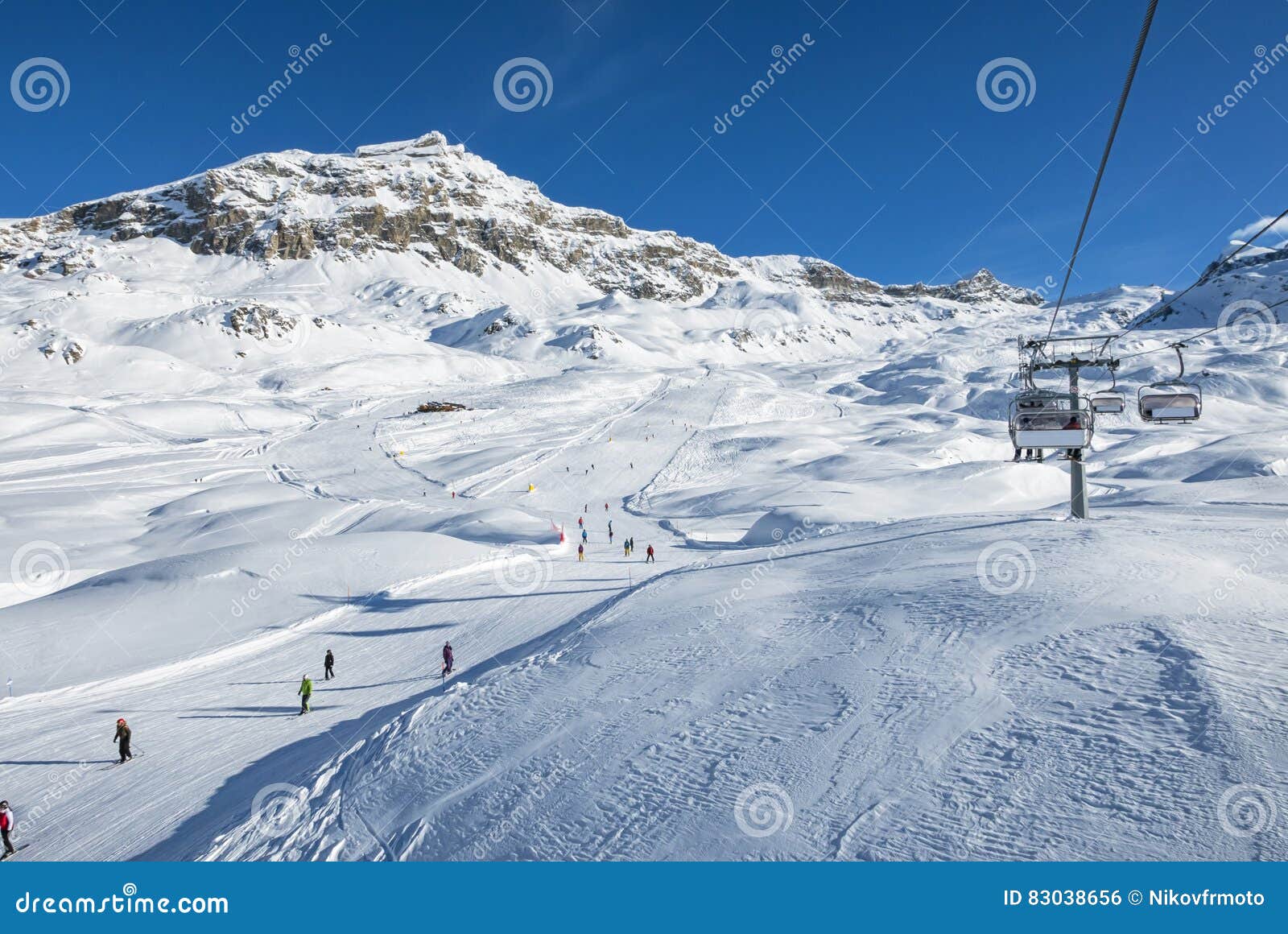 Cervinia Italy stock photo. Image of chairlift, high - 83038656