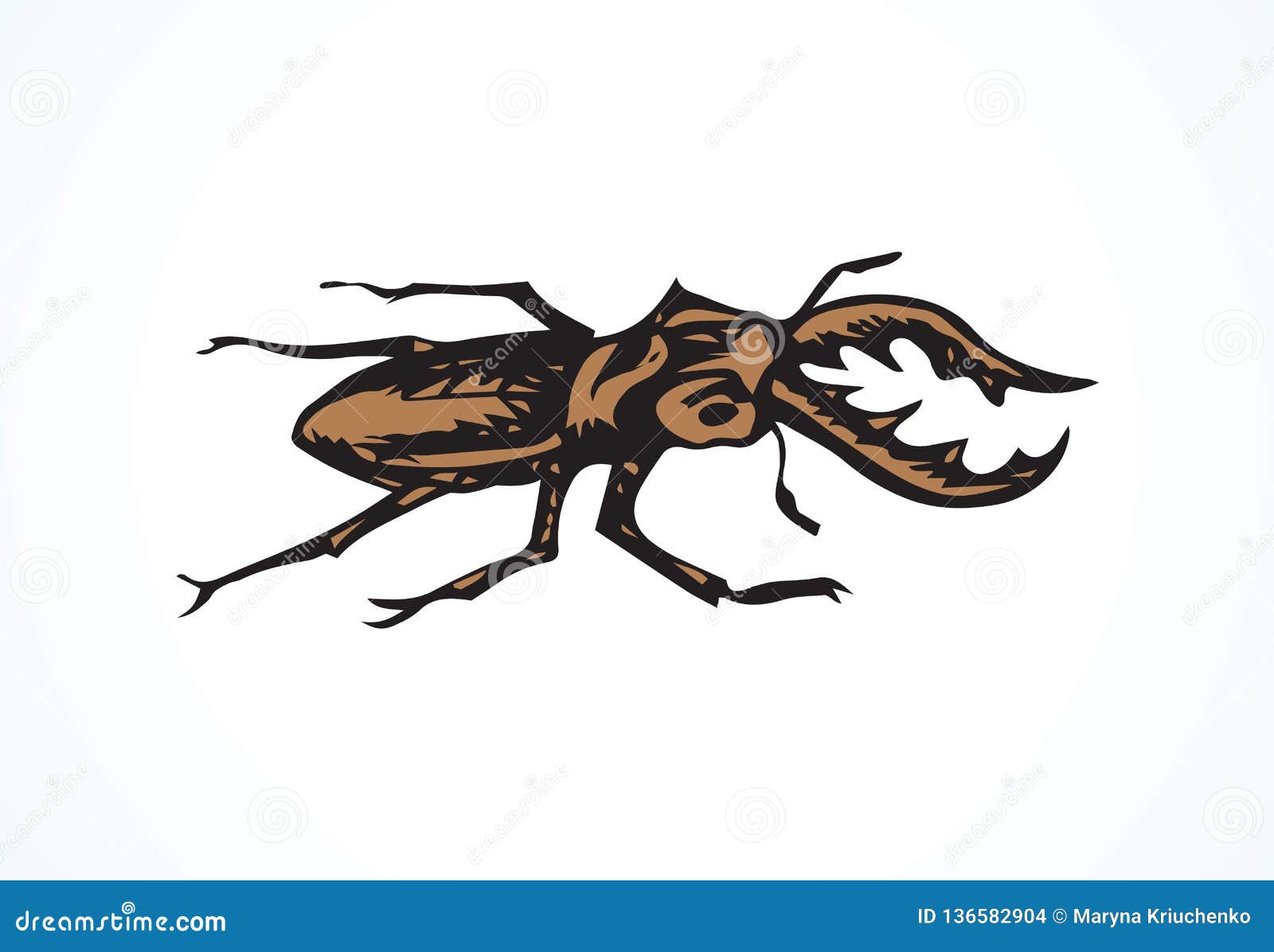 Cervus De Lucanus Desenho Do Vetor Ilustração do Vetor - Ilustração de ...