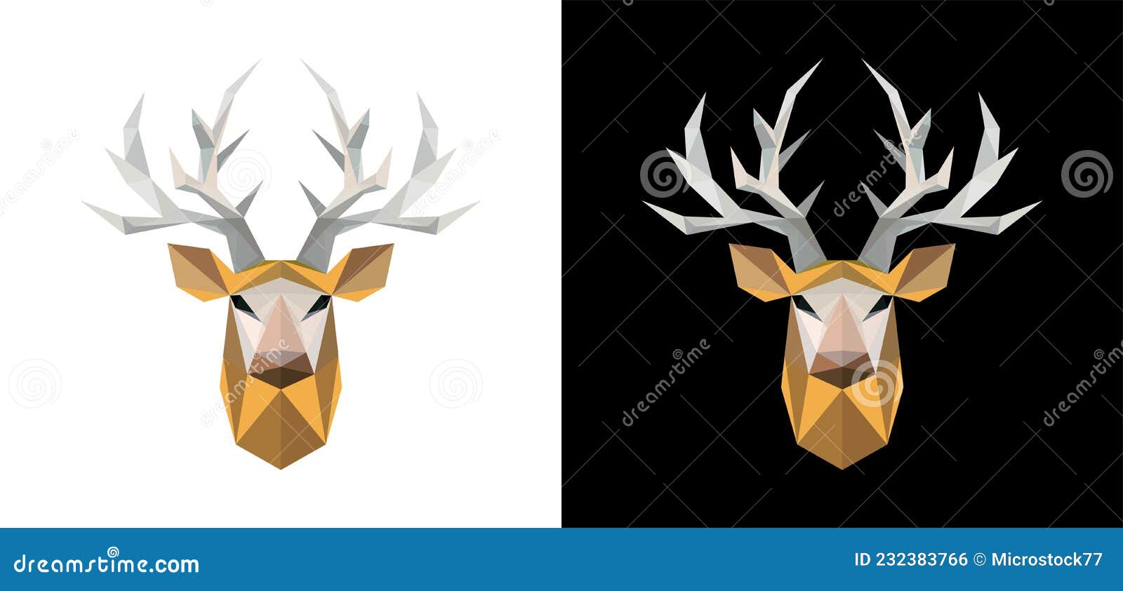 Cervus Deer Head Low Poly Effect, Vector Illustration Stock Vector ...