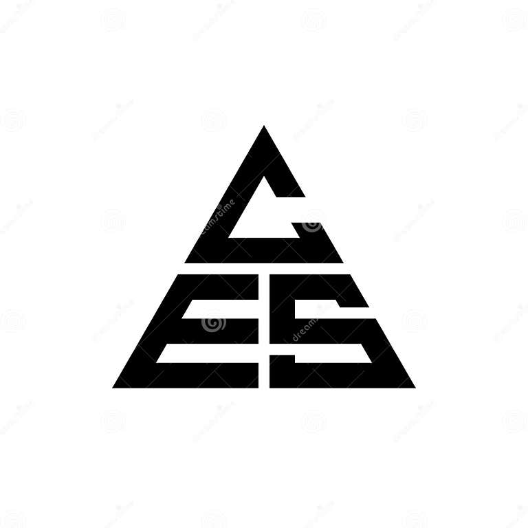 CES Triangle Letter Logo Design with Triangle Shape. CES Triangle Logo ...