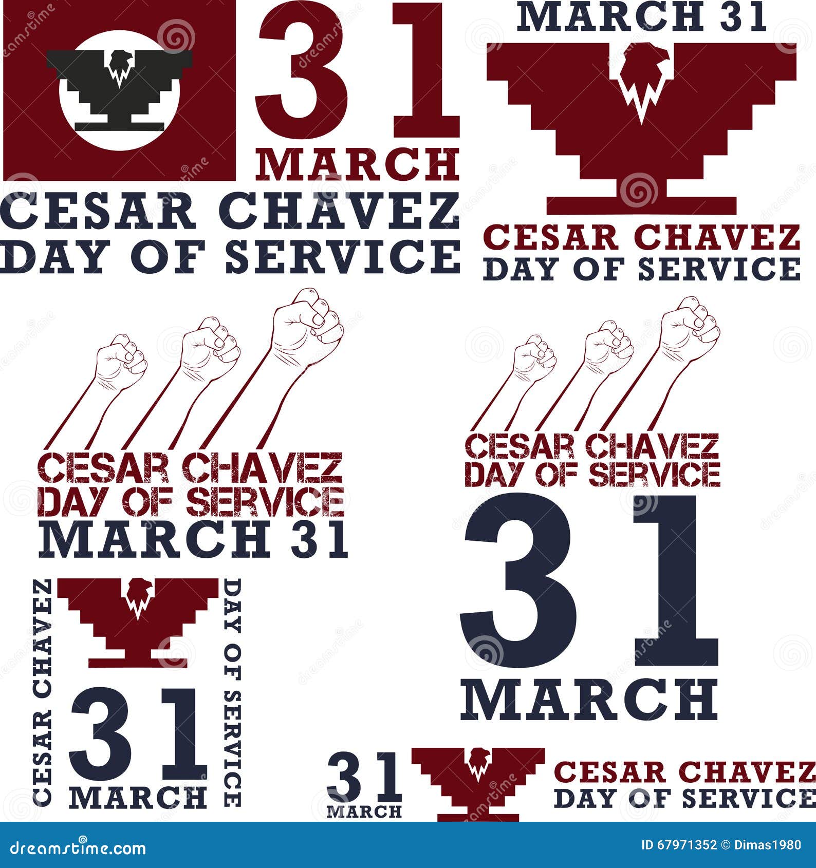 Cesar Chavez Day Greeting Emblem Cartoon Vector | CartoonDealer.com ...