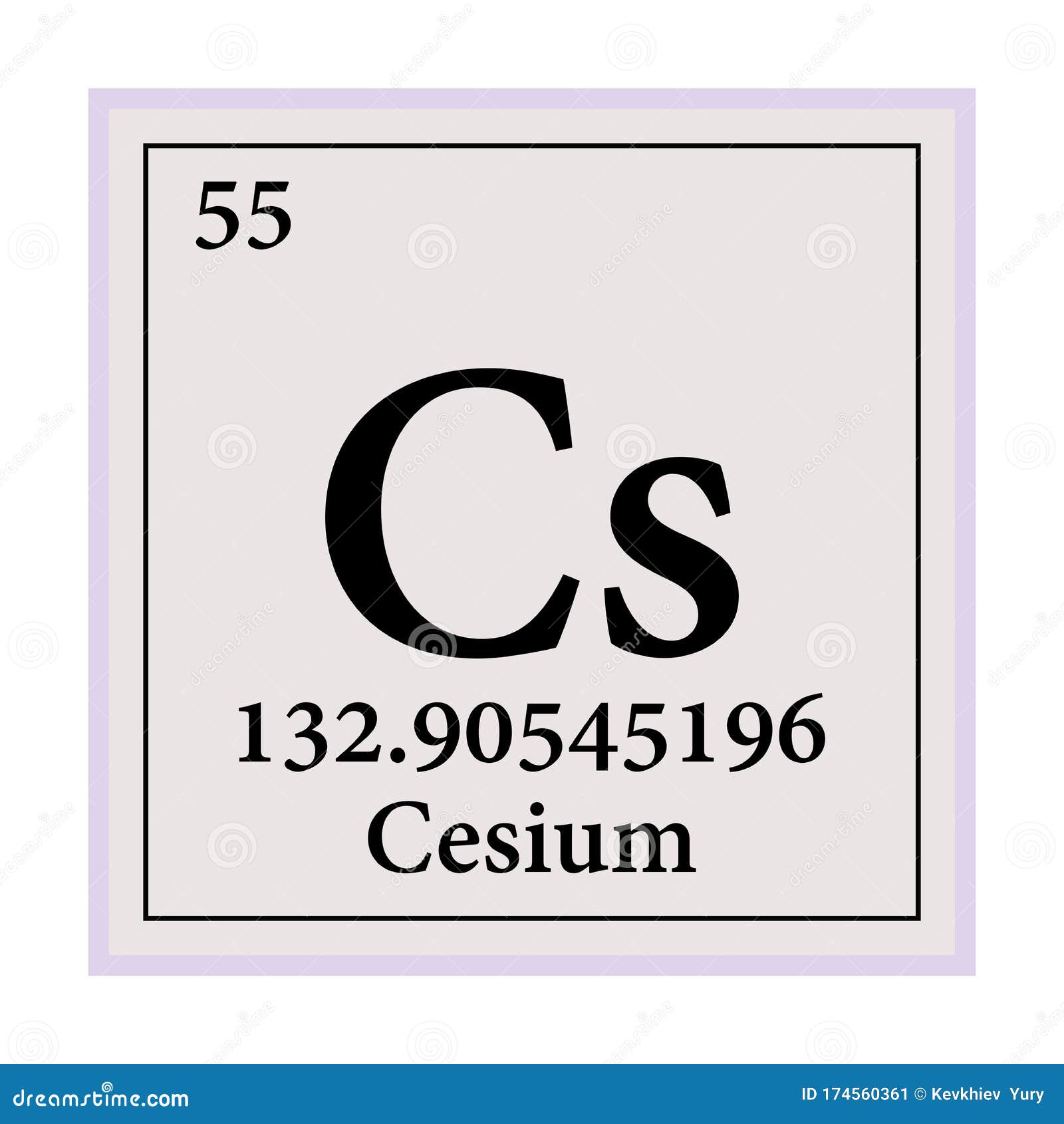 Cesio Tabla Periódica De Los Elementos Ilustración Vectorial Eps 10 ...