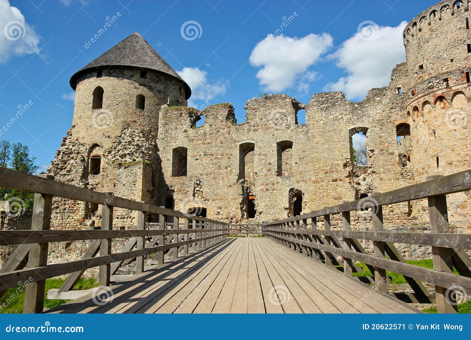 Cesis castle stock image. Image of park, livonian, lush - 20622571