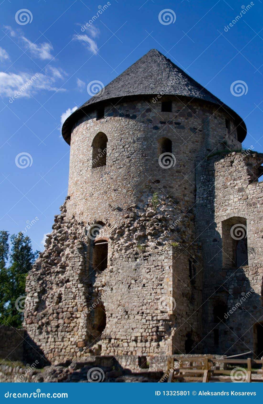 Cesis medieval Castle stock image. Image of nature, palace - 13325801