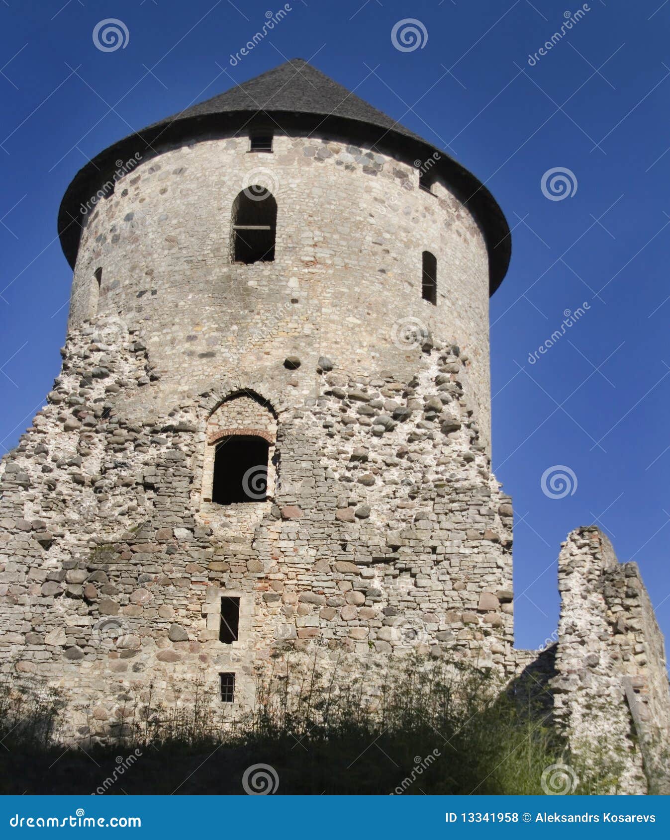 Cesis medieval Castle stock photo. Image of place, grass - 13341958