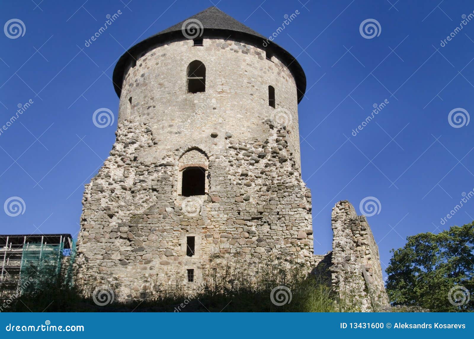 Cesis medieval Castle stock photo. Image of front, latvia - 13431600