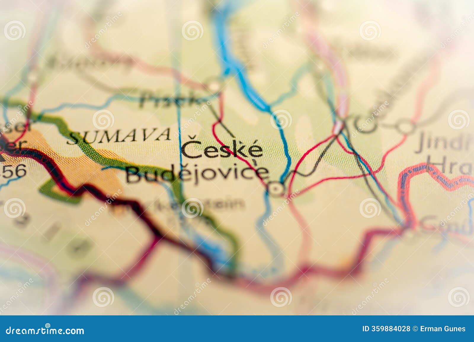 Ceske Budejovice, Czech Republic Highlighted on a World Map Stock Photo ...
